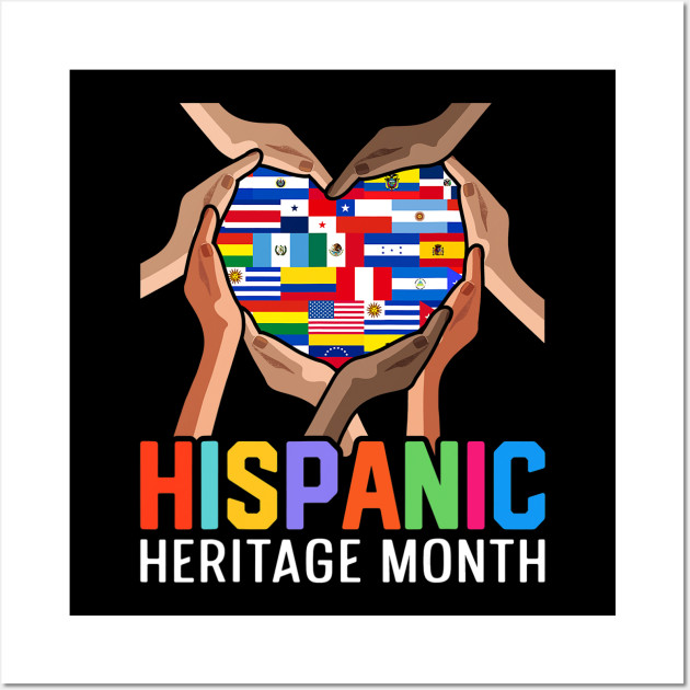 Latin Countries Hands Heart Flags Hispanic Heritage Month Hispanic